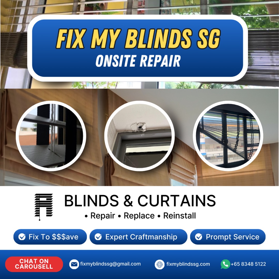 Window Blinds Curtain Repair Venetian Roller, Home Services, Home ...