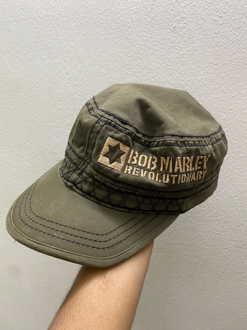 y2k bob marley cap army style painterhat, Men's Fashion, Watches ...