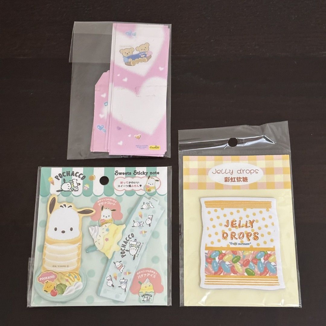 3x Japan Sanrio Pochacco Couple Teddy Bear Love Heart Colourful Jelly ...