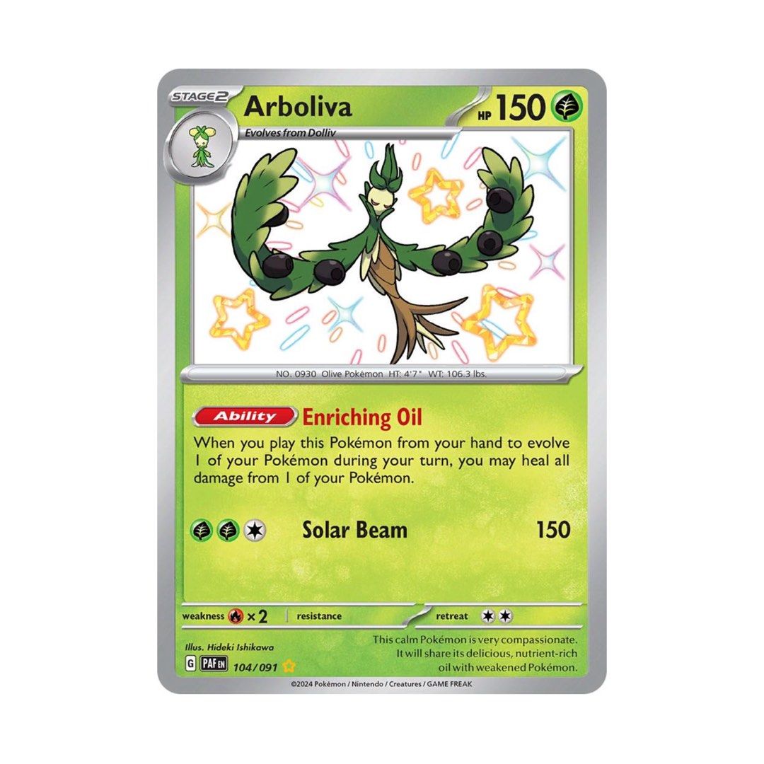 Arboliva 104/091 (Baby Shiny) - Pokemon TCG Paldean Fates, Hobbies ...