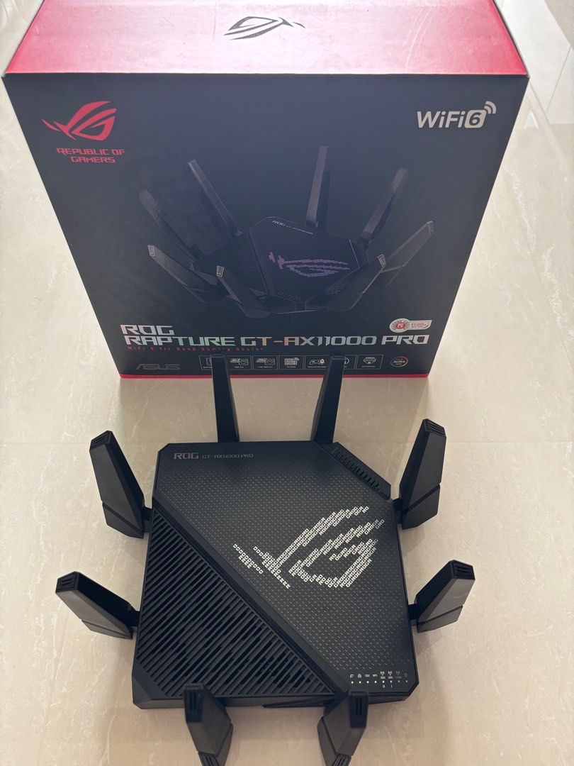 ASUS ROG Rapture GT-AX11000 Pro WiFi 6 Router, Computers & Tech, Parts ...