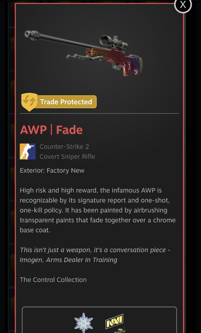 Awp Fade FN CS2, Video Gaming, Gaming Accessories, In-Game Products on ...