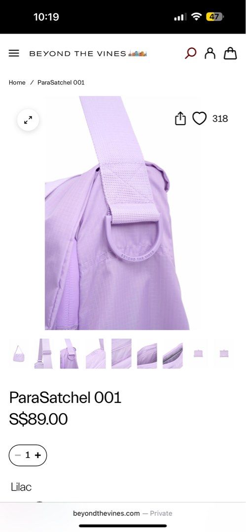 BTV ParaSatchel 001 (Lilac), Women's Fashion, Bags & Wallets, Cross ...
