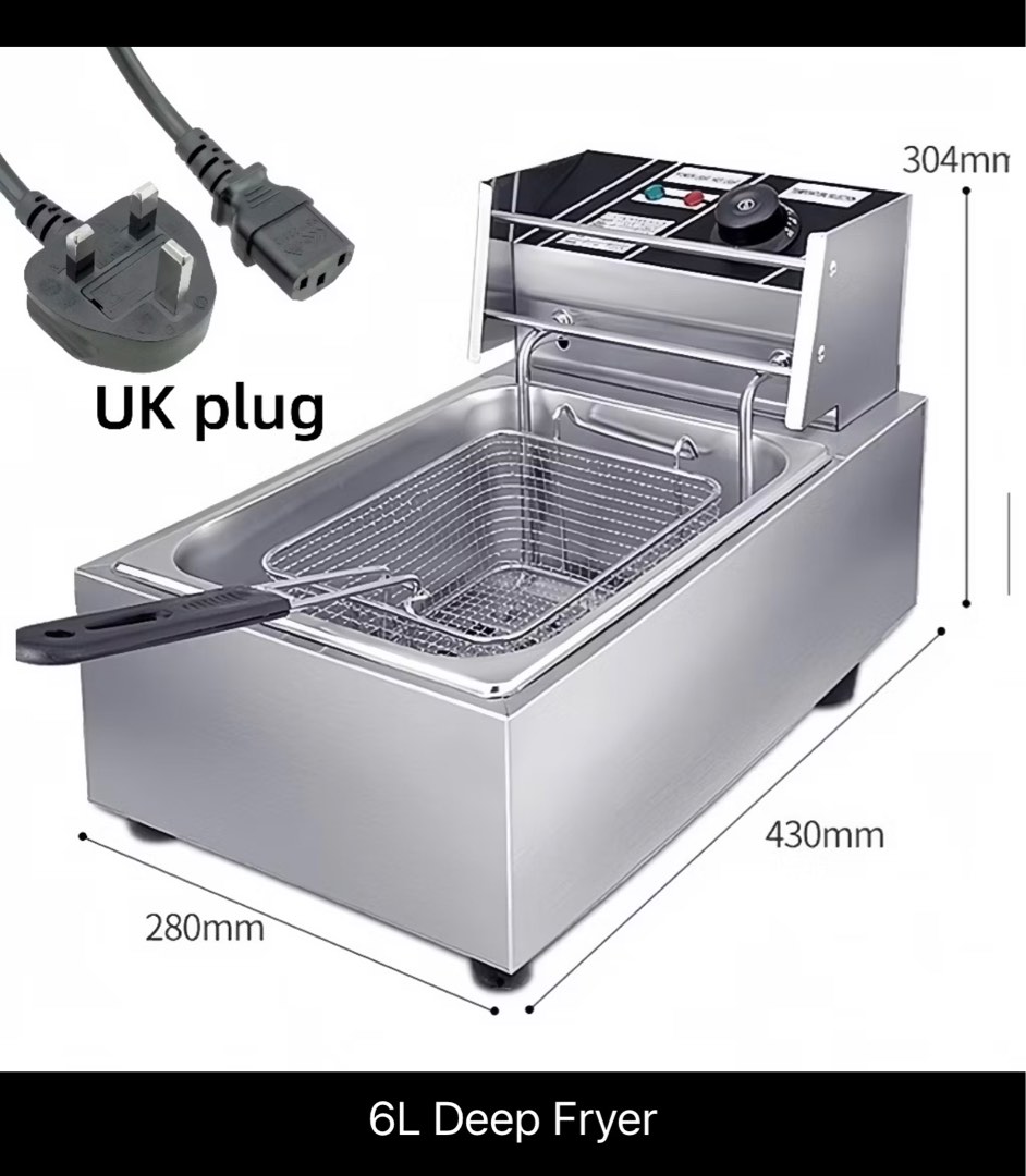 Electrical Single Deep Fryer 6L, TV & Home Appliances, Kitchen ...