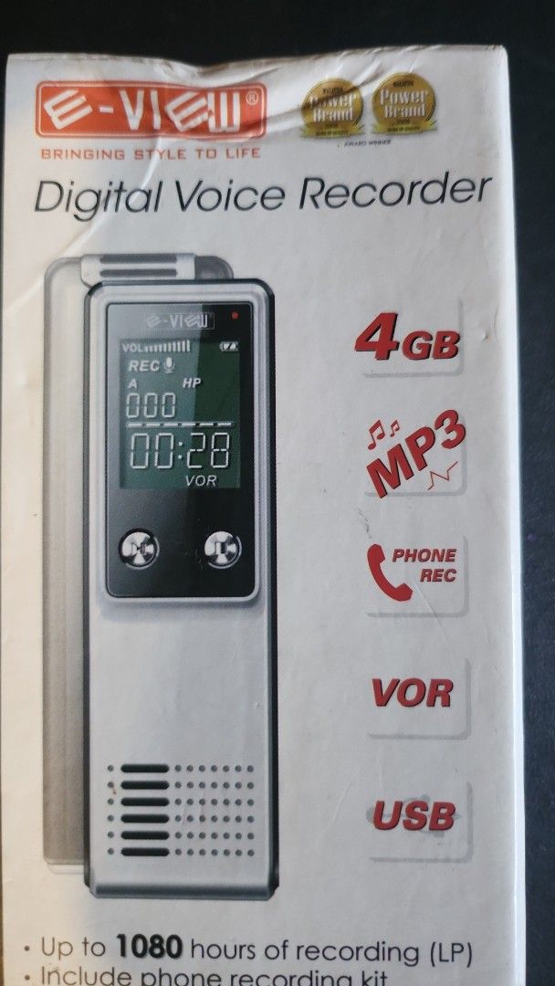 E-View DVR-07 Digital Voice Recorder, Audio, Voice Recorders on Carousell