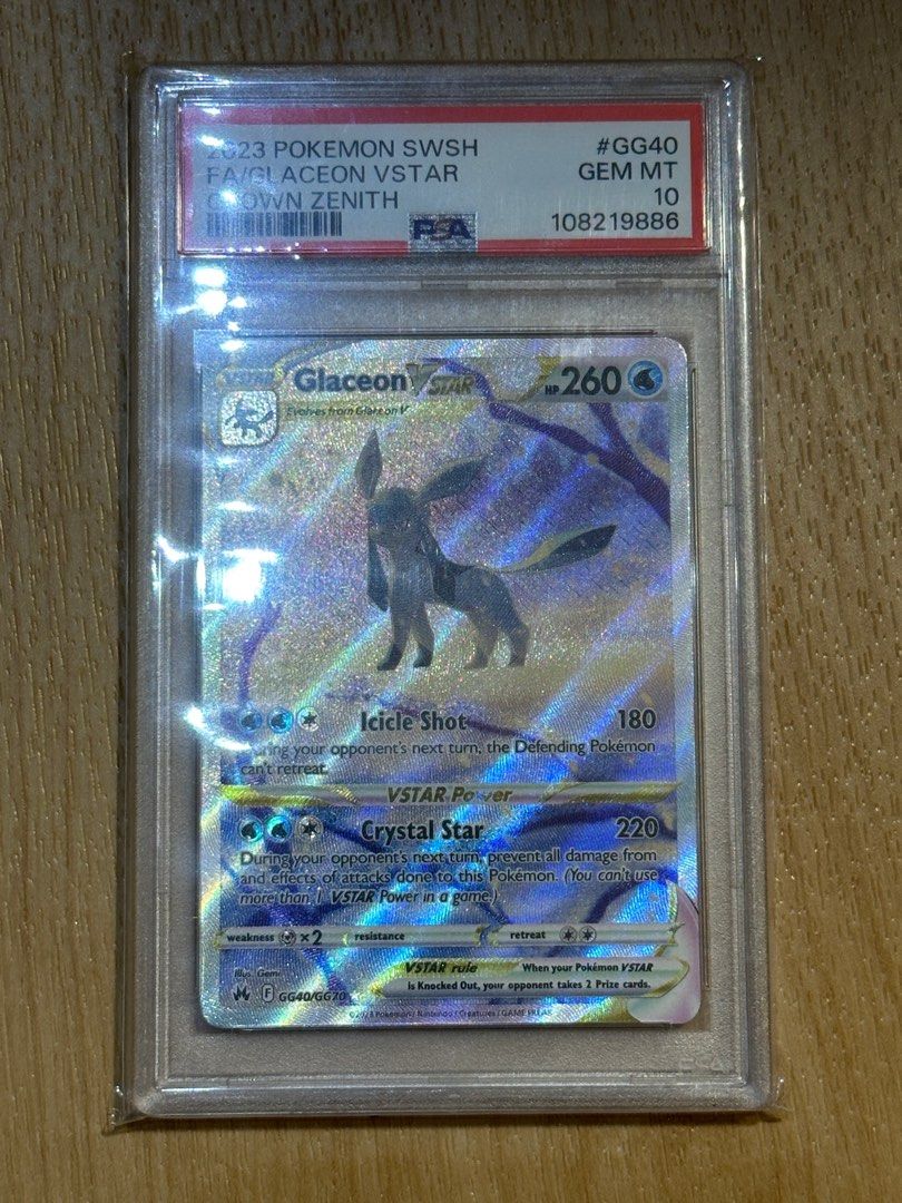 Glaceon Vstar GG40 PSA 10 Crown Zenith Pokemon Card, Hobbies & Toys ...