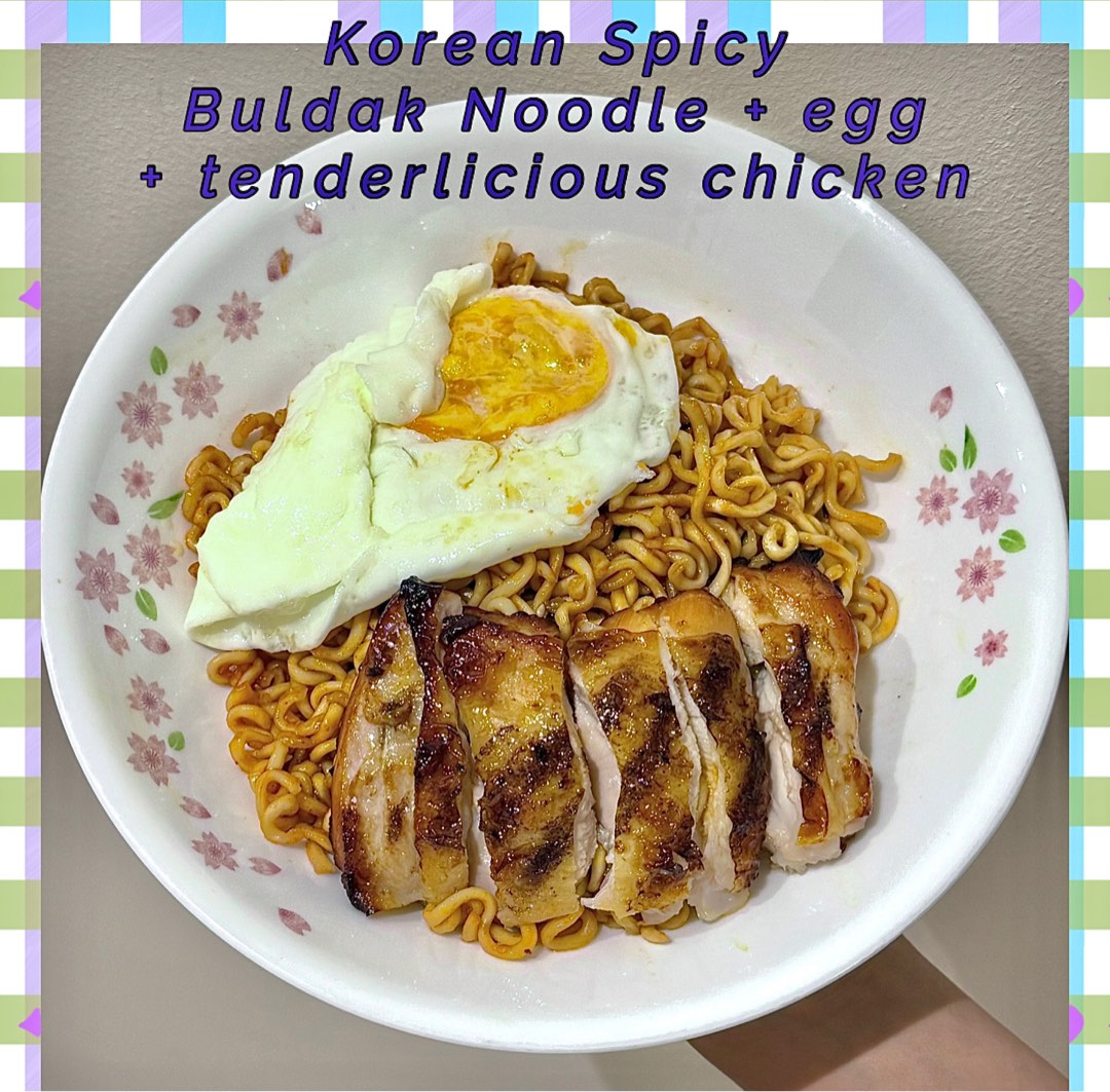 🌶️Korean Spicy Buldak Noodle + egg + tenderlicious chicken, Food ...
