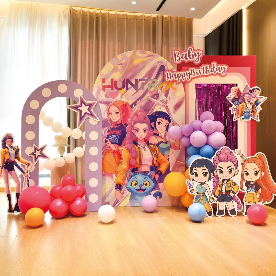 Kpop Demon Hunter Huntrix Birthday Backdrop Party, Hobbies & Toys ...