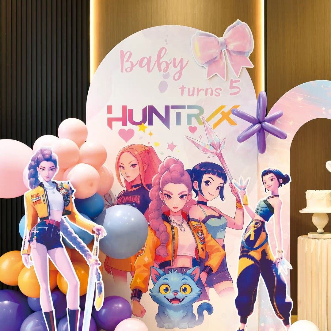 Kpop Demon Hunter Huntrix Birthday Backdrop Party, Hobbies & Toys ...