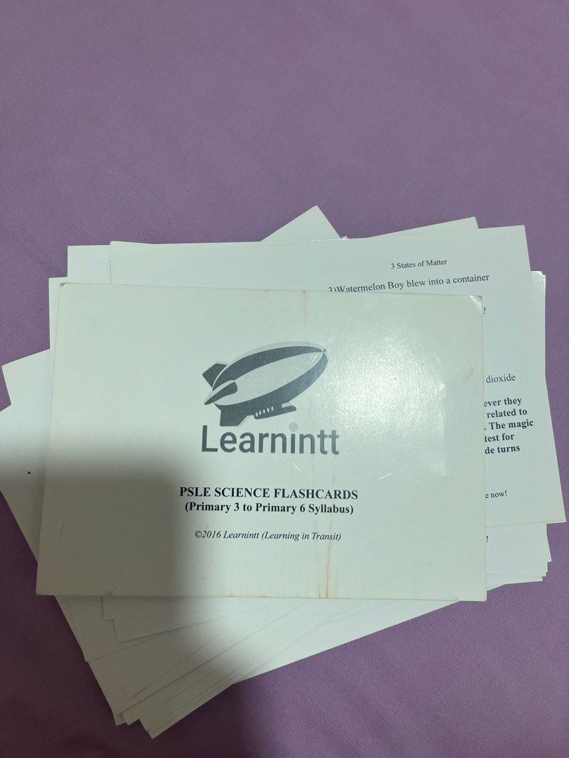 Learnintt PSLE Science Flashcards (Primary 3-6), Hobbies & Toys, Books ...
