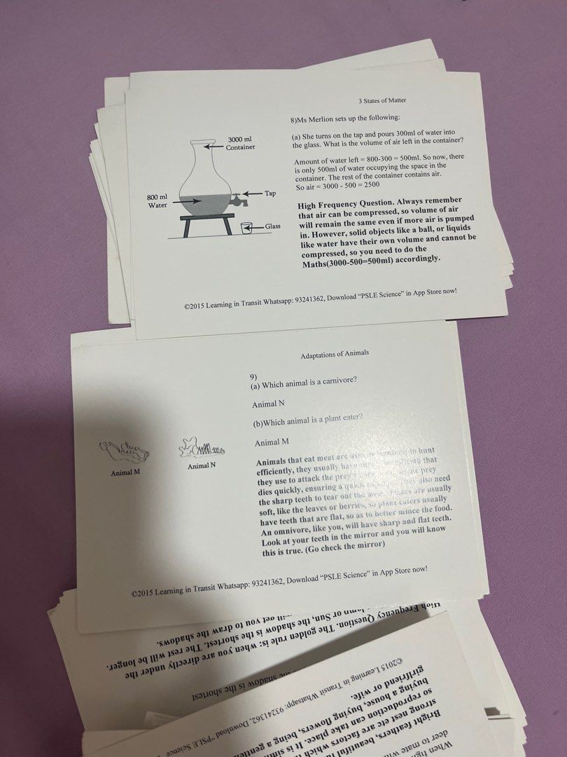 Learnintt PSLE Science Flashcards (Primary 3-6), Hobbies & Toys, Books ...