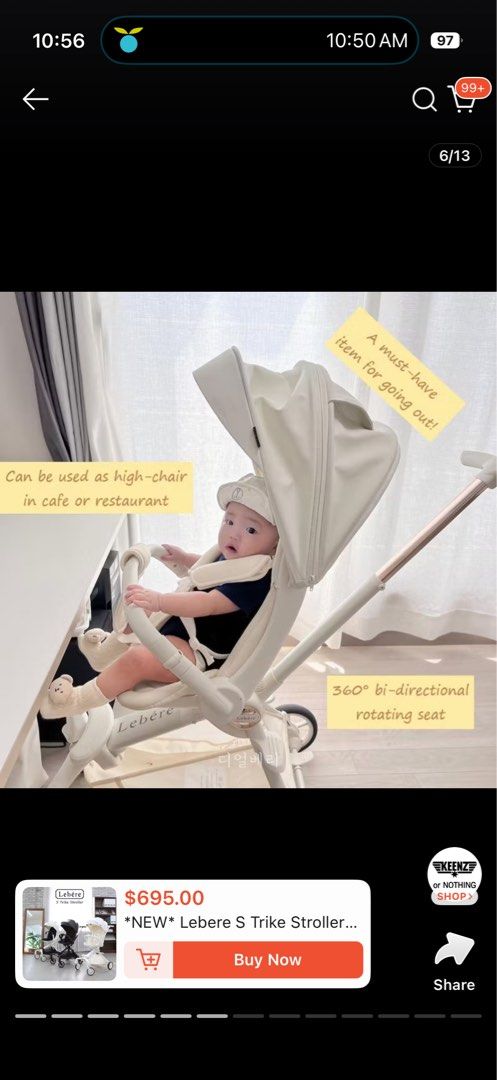 Lebere S Trike Stroller - BLACK, Babies & Kids, Going Out, Strollers on ...