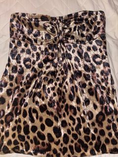 Black Leopard Print Trim Top, Women's Fashion, Tops, Sleeveless on ...