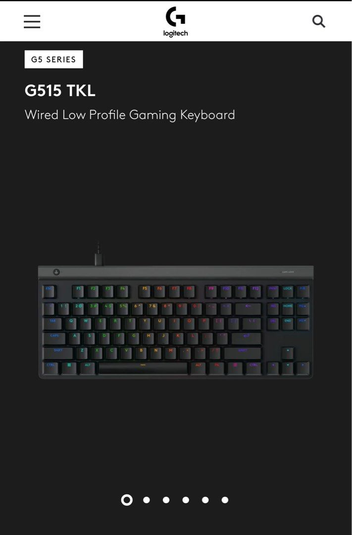 Logitech G515 TKL Wired RGB Gaming Keyboard Pristine condition ...