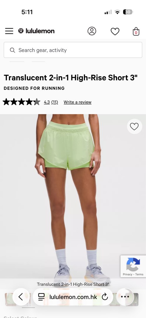 Lululemon Translucent 2-in-1 High-Rise Short 3", Women's Fashion ...