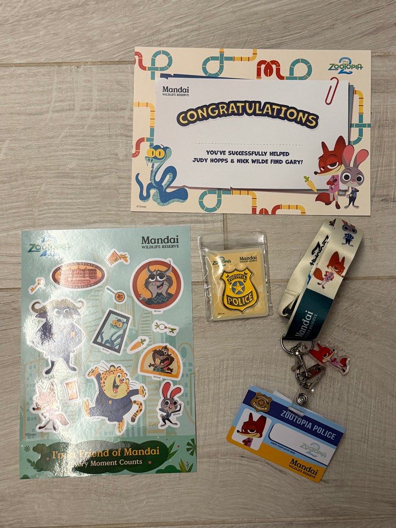 Mandai Zootopia 2 lanyard, sticker sheet, card, badge, Hobbies & Toys ...