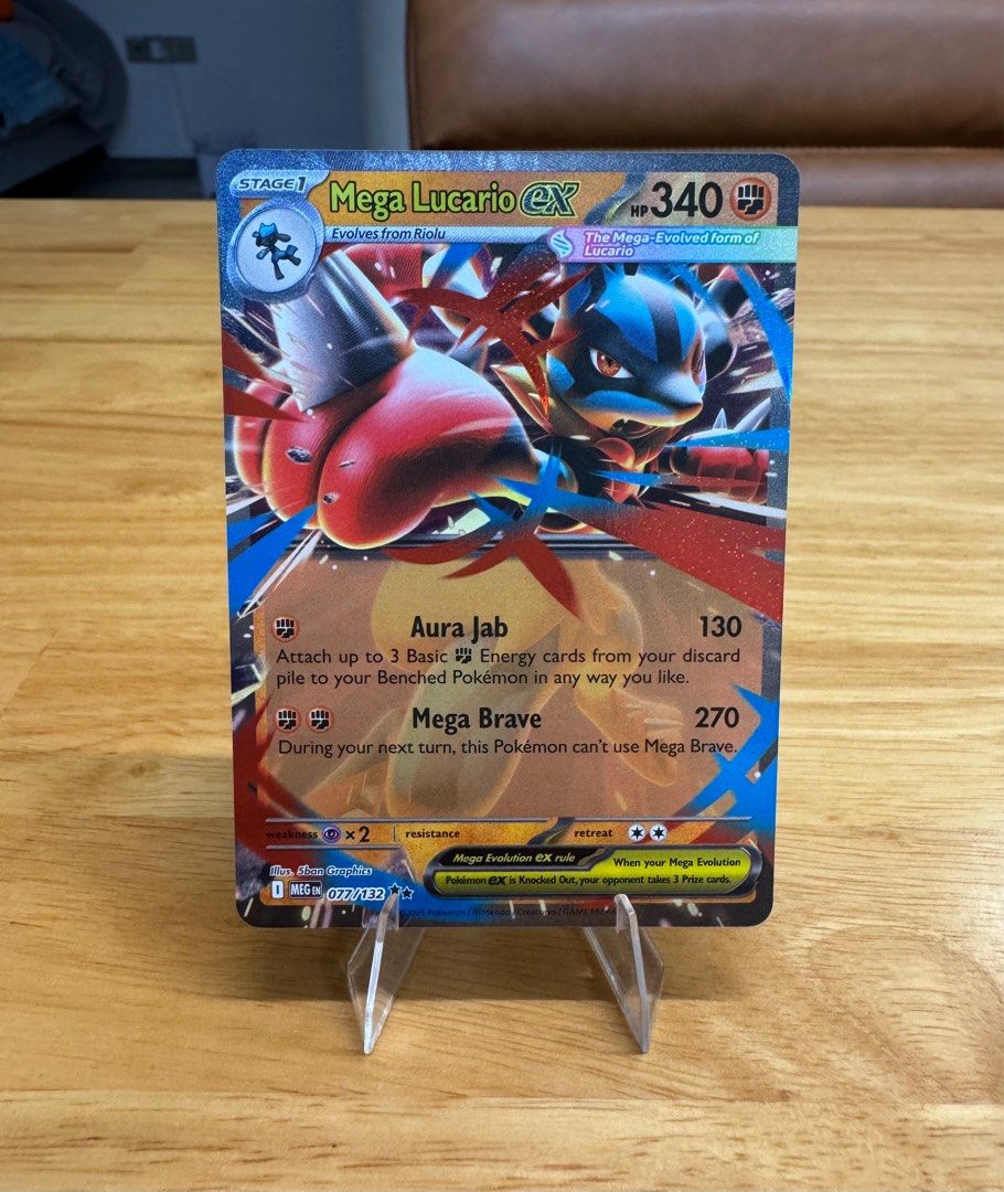 Mega Lucario ex 077/132 - Pokémon TCG Card English ME01 Mega Evolution ...
