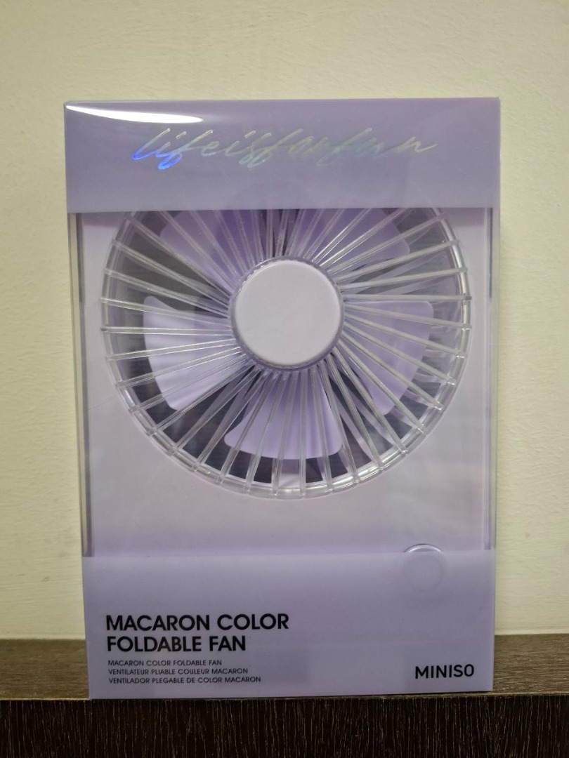 MINISO Macaron Color Foldable Fan, Furniture & Home Living, Lighting ...