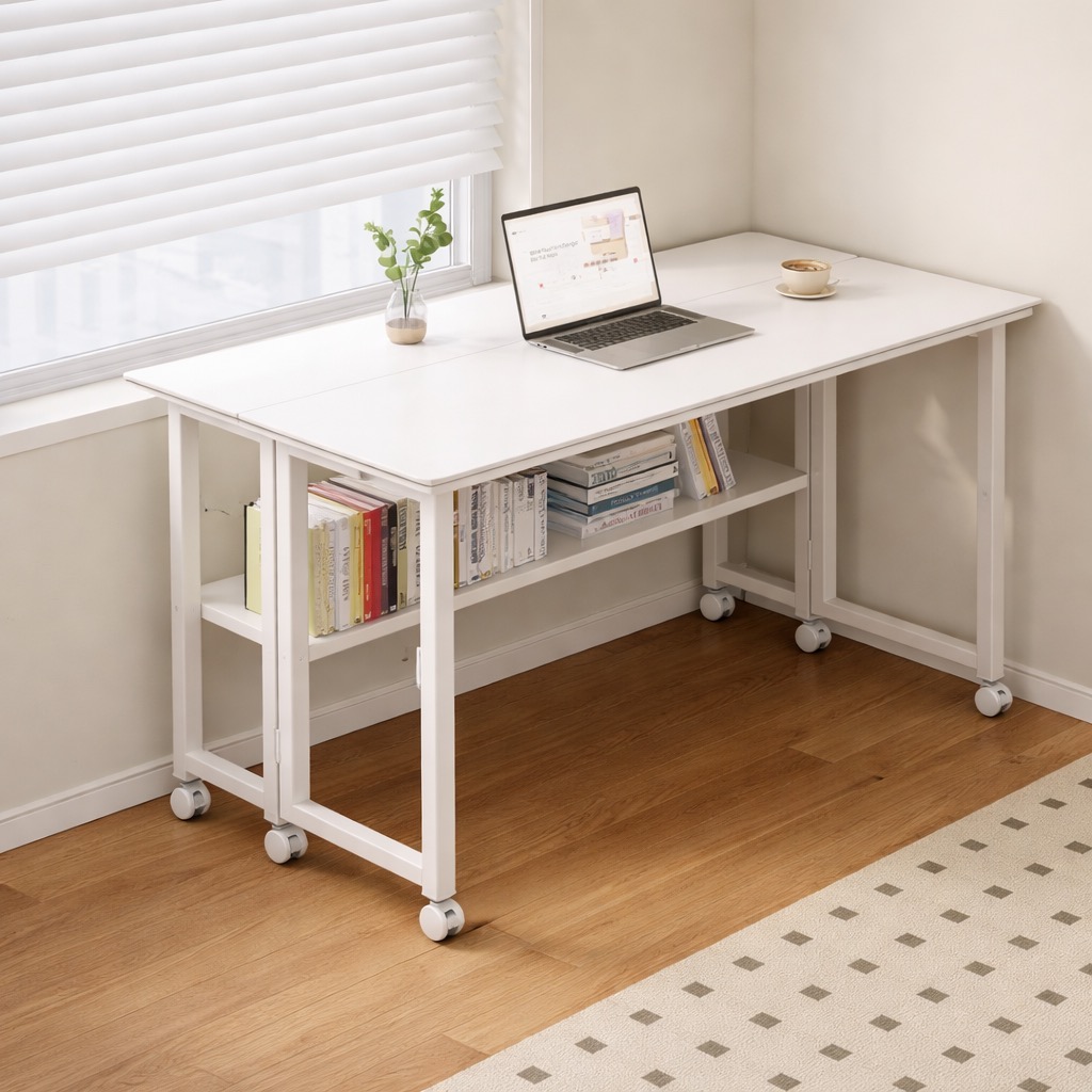 Mobile Study Writing Desk | Laptop Work Table With Wheels | Office ...