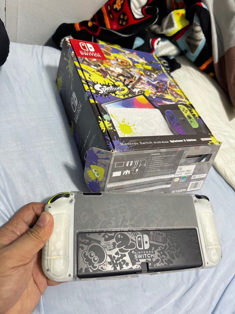 Modded Nintendo Switch OLED Model Splatoon 3 Edition, Video Gaming ...