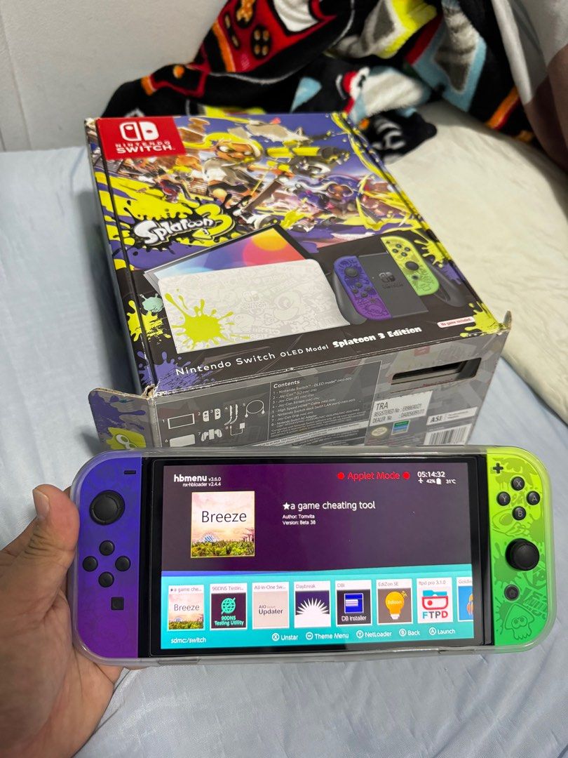 Modded Nintendo Switch OLED Model Splatoon 3 Edition, Video Gaming ...