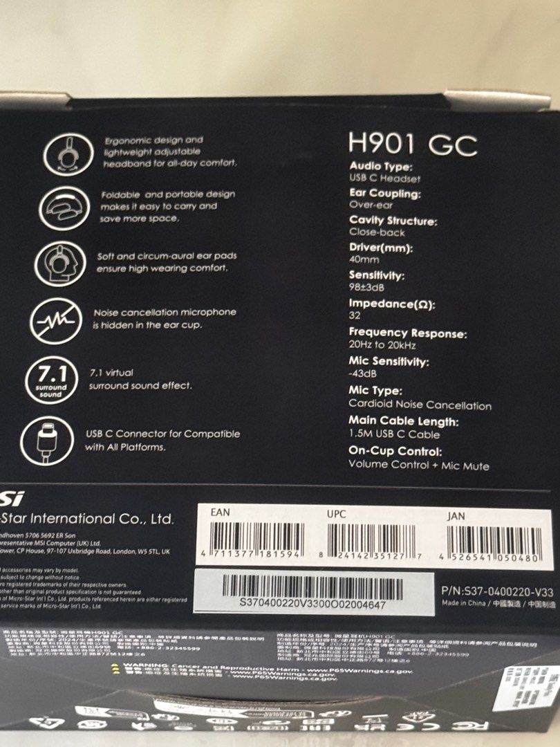 MSI H901 GC Headphones, Audio, Headphones & Headsets on Carousell