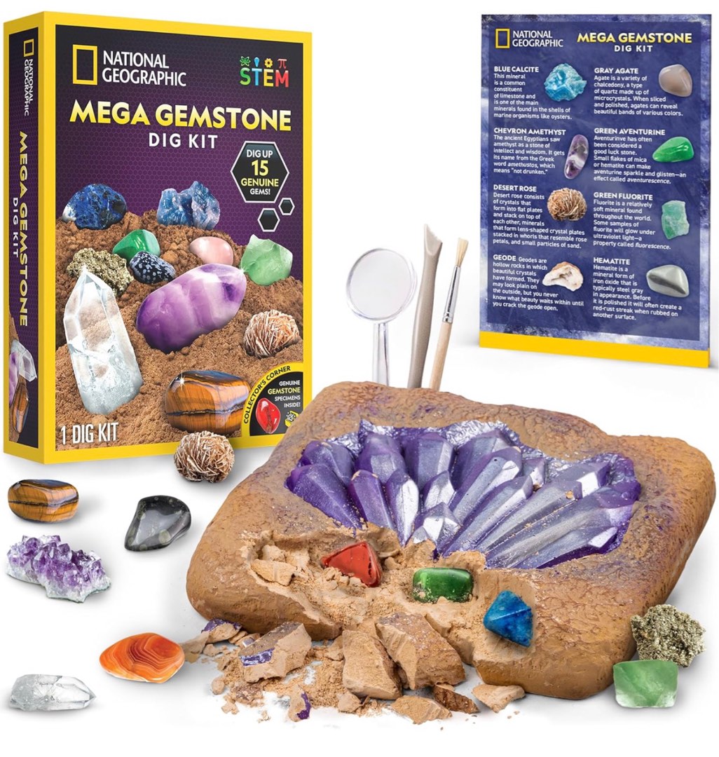 National Geographic Mega Gemstone Dig Kit for Kids, Hobbies & Toys ...