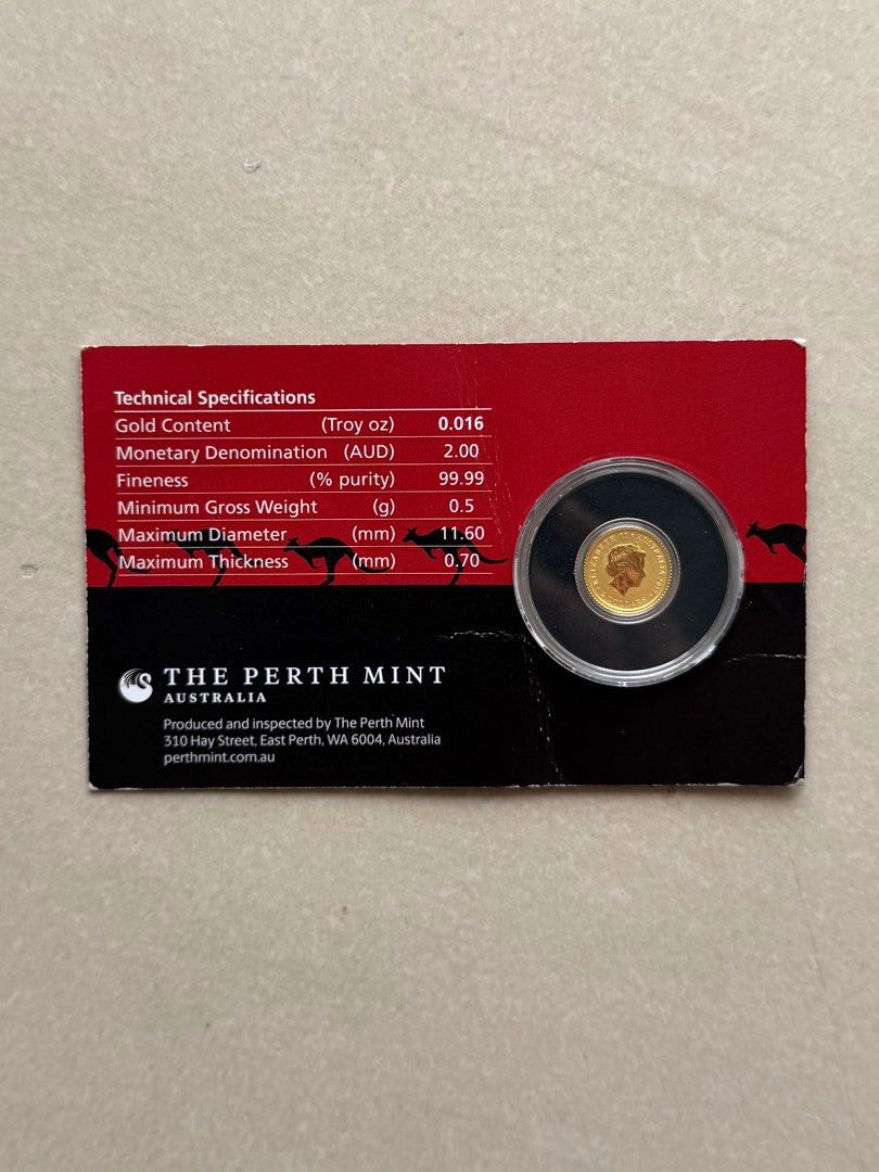 PERTH MINT 2017 0.5g Kangaroo 🇦🇺 Aus Fine Gold Coin/Bar Emas (Mini Roo ...
