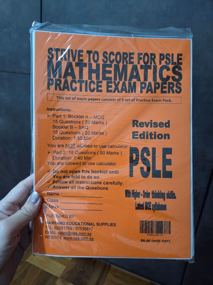 PSLE Mathematics Practice Exam Papers, Hobbies & Toys, Books ...