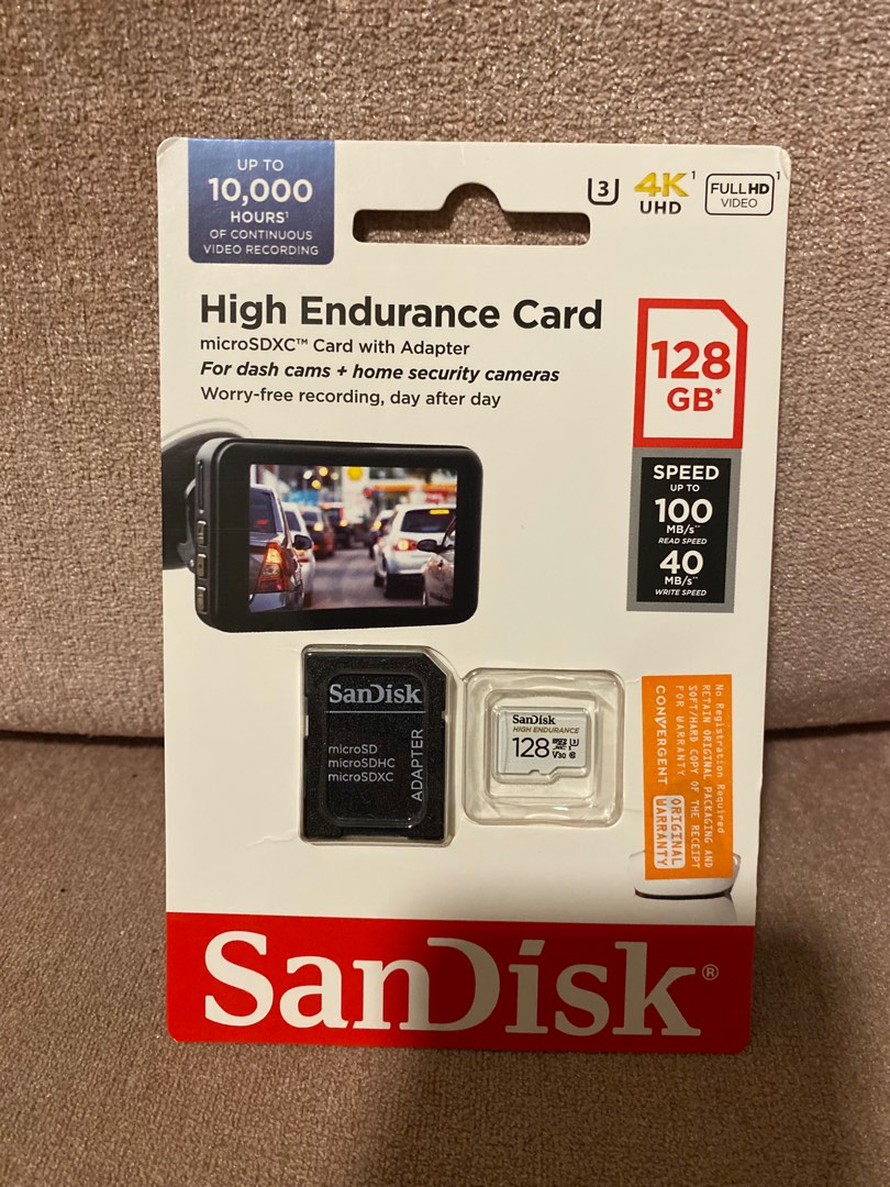 Sandisk 128GB High Endurance Video Card microSDXC™ Card with Adapter ...