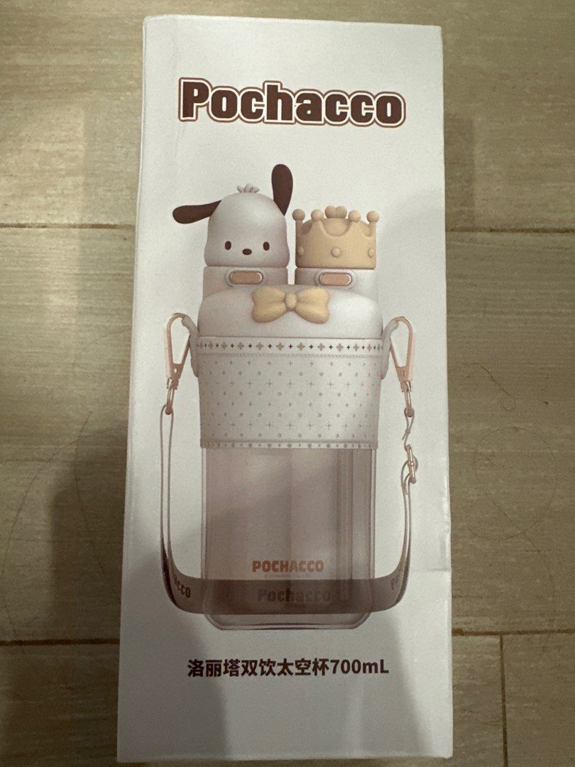Sanrio Pochacco 雙飲太空杯 700ml, 傢俬＆家居, 廚具和餐具, 廚水杯、水壺 - Carousell
