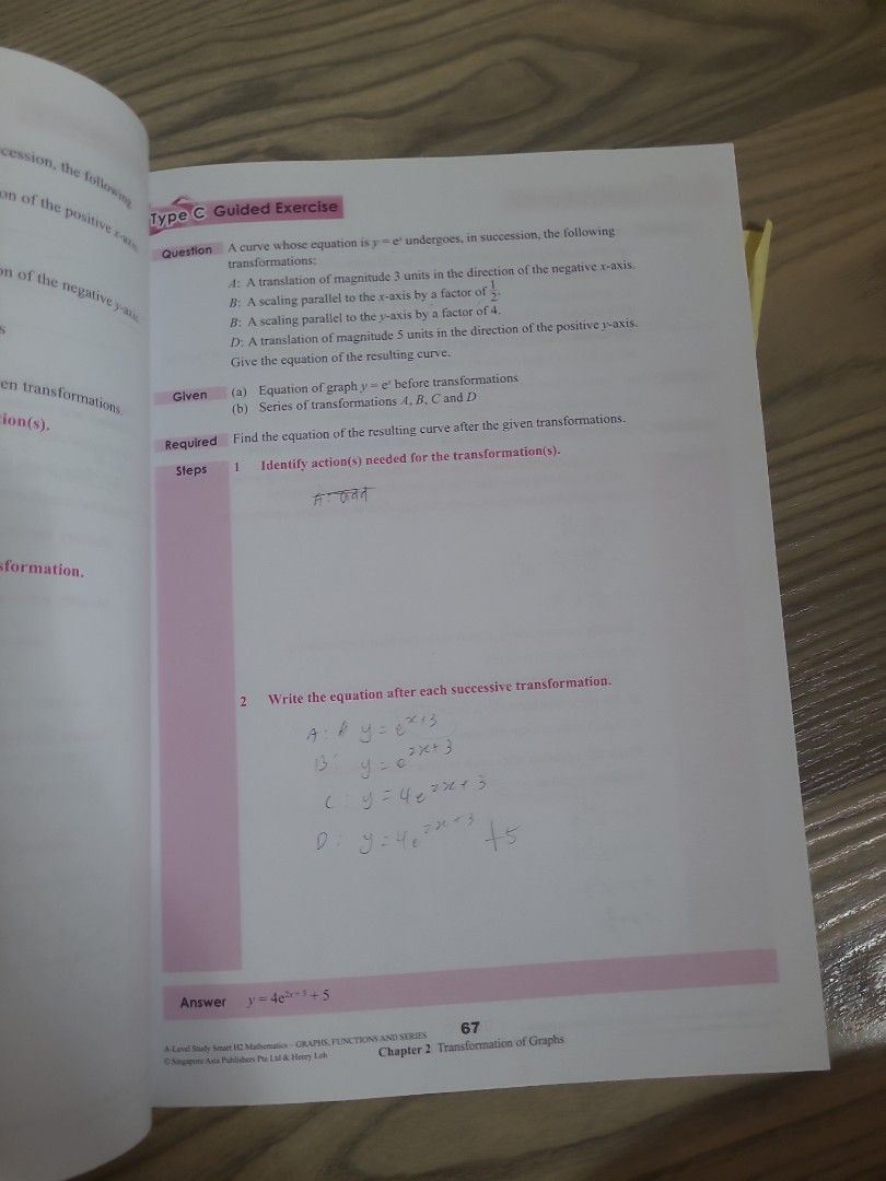 SAP Education A-level H2 Mathematics Graphs Functions Series Workbook ...