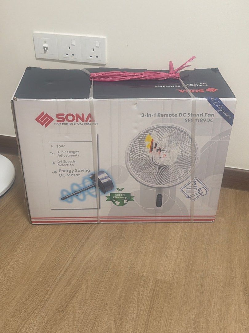SONA 3-in-1 Remote DC Stand Fan SFS 7189DC, Furniture & Home Living ...