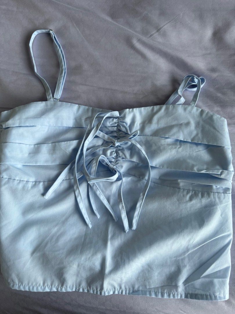 The Tinsel Rack Gigi Ribbon Spag Top, Women's Fashion, Tops, Sleeveless ...