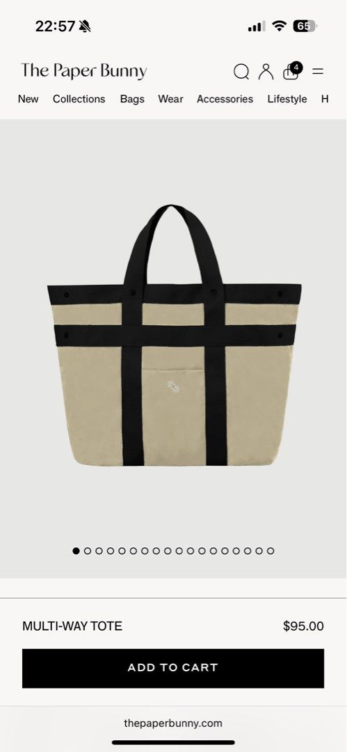 TPB THE PAPER BUNNY MULTI WAY TOTE IN SAND, Women's Fashion, Bags ...