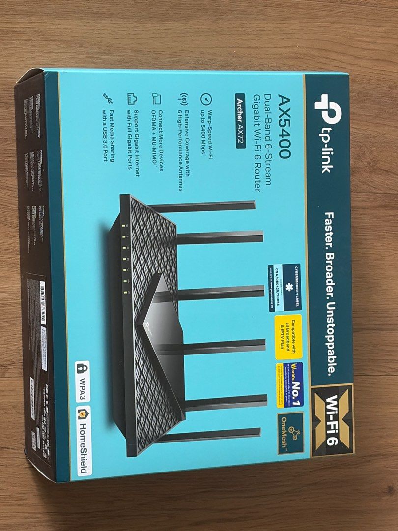 TP-Link AX5400 Dual-Band Wi-Fi 6 Router, Computers & Tech, Parts ...