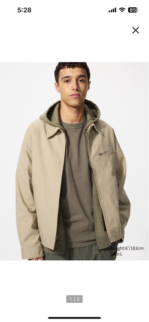 Uniqlo Zip Up Blouson, Men's Fashion, Coats, Jackets and Outerwear on ...