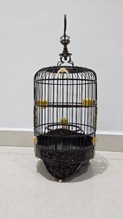 Vintage Rare Banji Choo Mata Puteh Cage -9 inches newly varnished, Pet ...