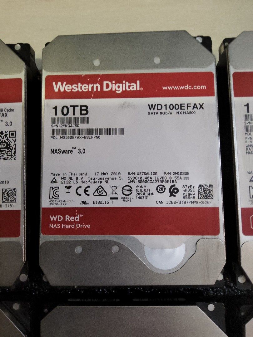 WD Red NAS 10TB SATA Hard Drive WD100EFAX HDD, Computers & Tech, Parts ...