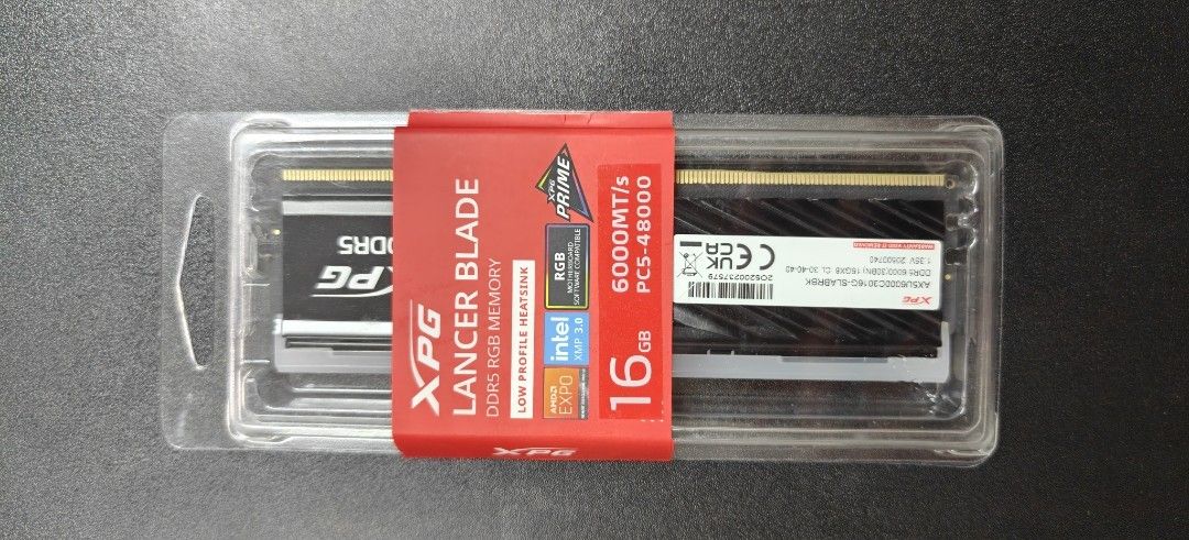 XPG Lancer Blade DDR5 RGB 16GB 6000MT/s RAM, Computers & Tech, Parts ...