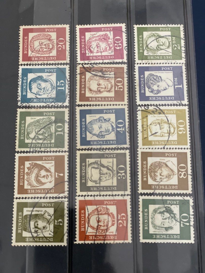 1961 Vintage German Bundespost Stamps Collection, Hobbies & Toys ...