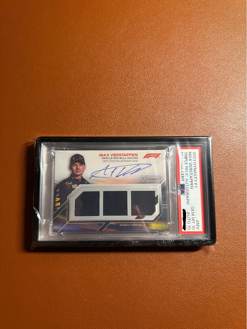 2023 Topps Dynasty F1 Max Verstappen Triple Relic Auto PSA 10/10 ...