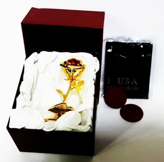 24K Plate Golden Crystal Rose Flower, Hobbies & Toys, Memorabilia ...