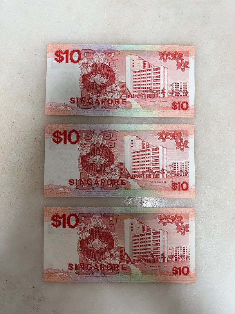 3 pieces Singapore Ship Series $10 Old Currency Set (Sequence), Hobbies ...