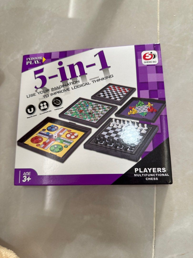 5-in-1 Multifunctional Chess Board Game, Hobbies & Toys, Toys & Games ...
