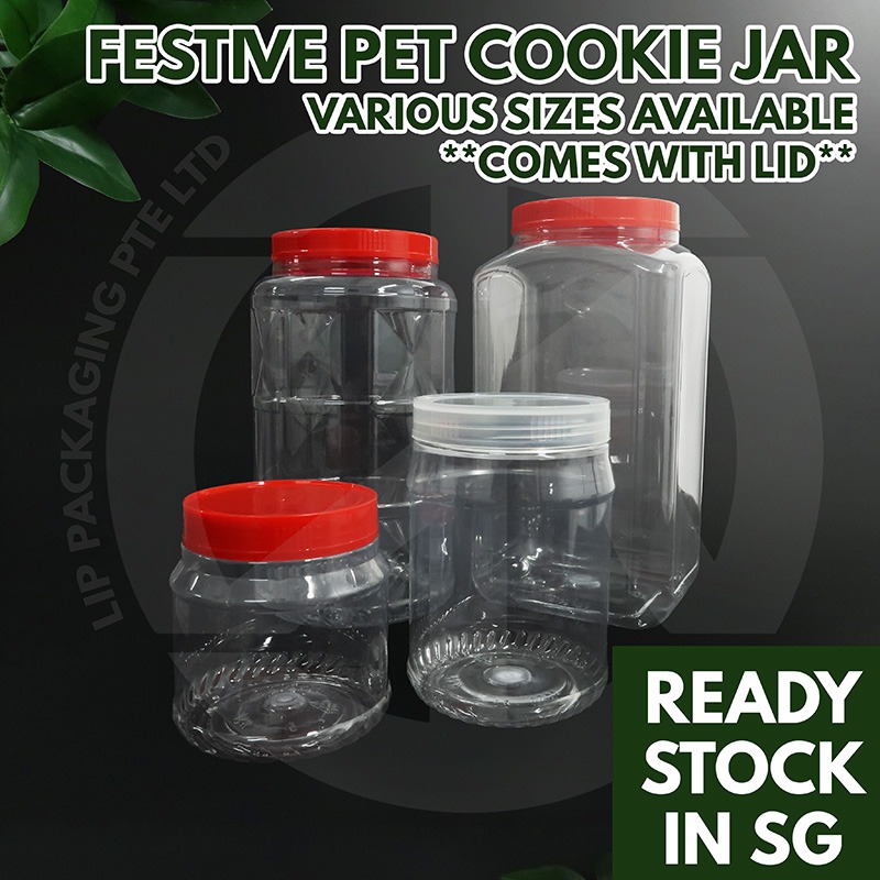[6 Sizes] CNY Raya Deepavali Cookie Jar | PET Airtight Festive ...