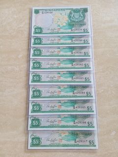 4 PCS SINGAPORE $5 ORCHID HSS W/SEAL A/36 428169-72 RUN UNC, Hobbies ...