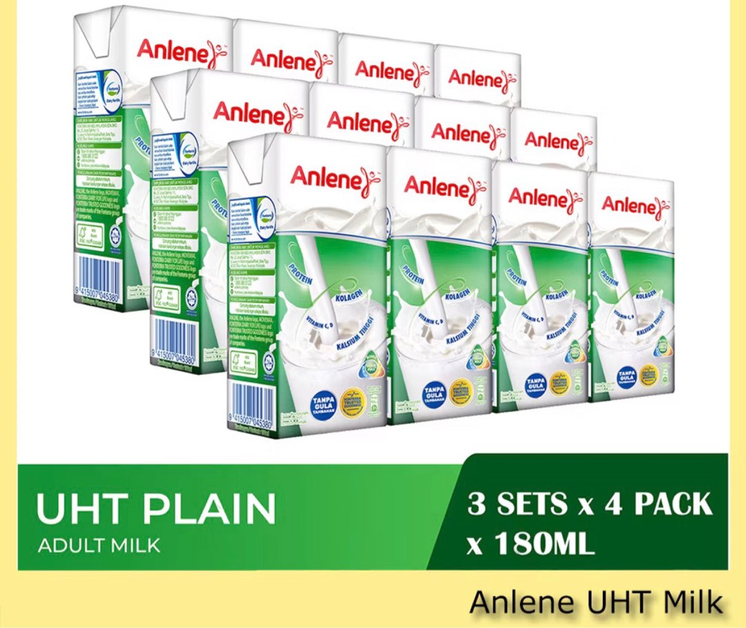 Anlene UHT Milk - Plain & Chocolate (3 Sets), Food & Drinks, Beverages ...