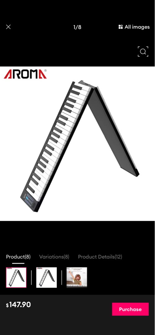 Aroma 88-Key Foldable Keyboard Piano, Hobbies & Toys, Musical ...