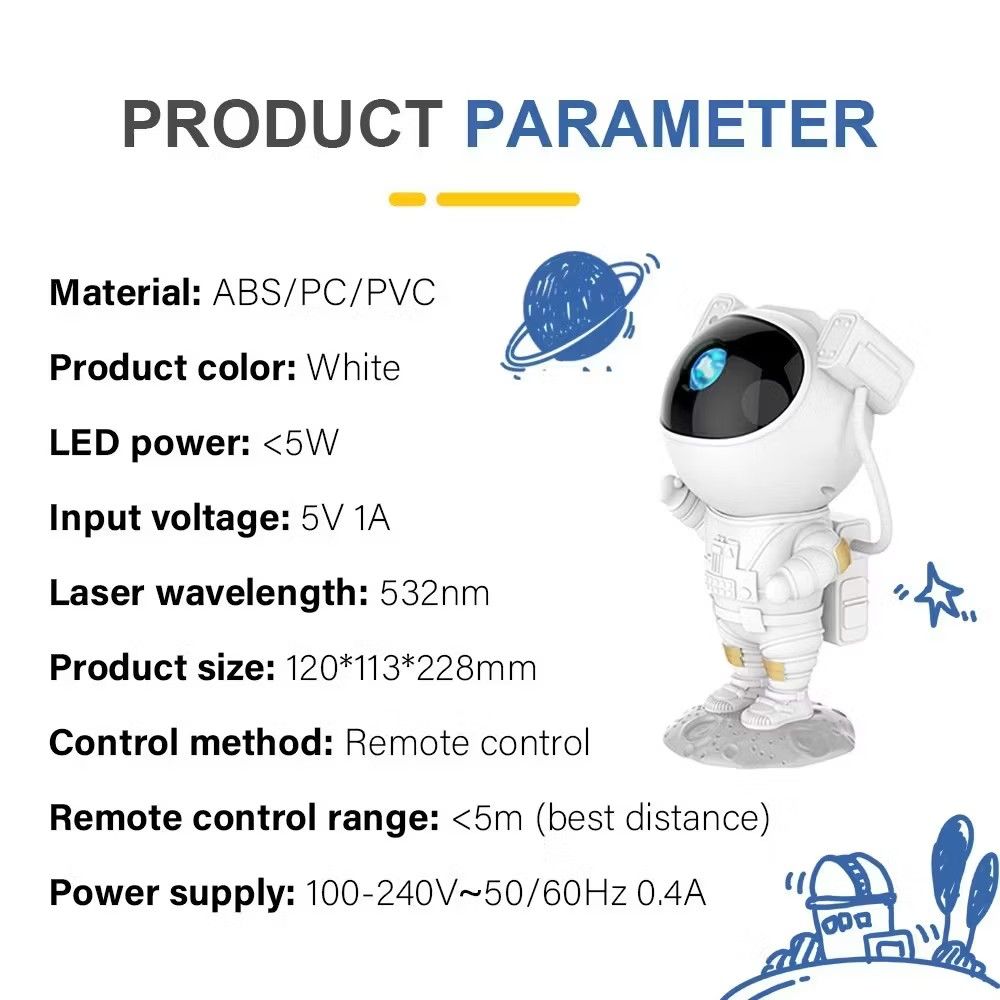 Astronaut Galaxy Projector Night Light with Remote, Furniture & Home ...